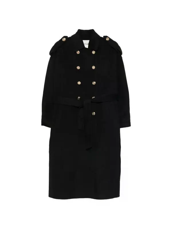 Maje Belted Double-breasted Wool-blend Coat