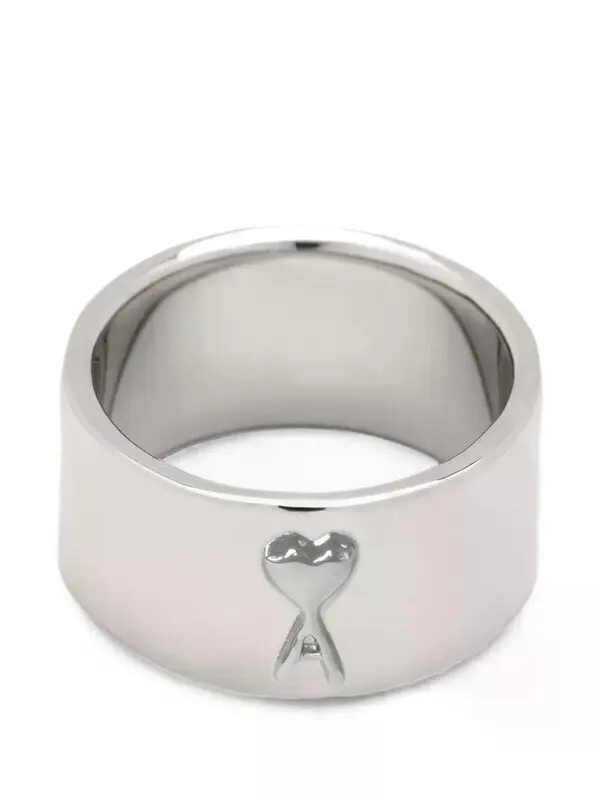 AMI Paris Brass Ring With De Coeur Motif