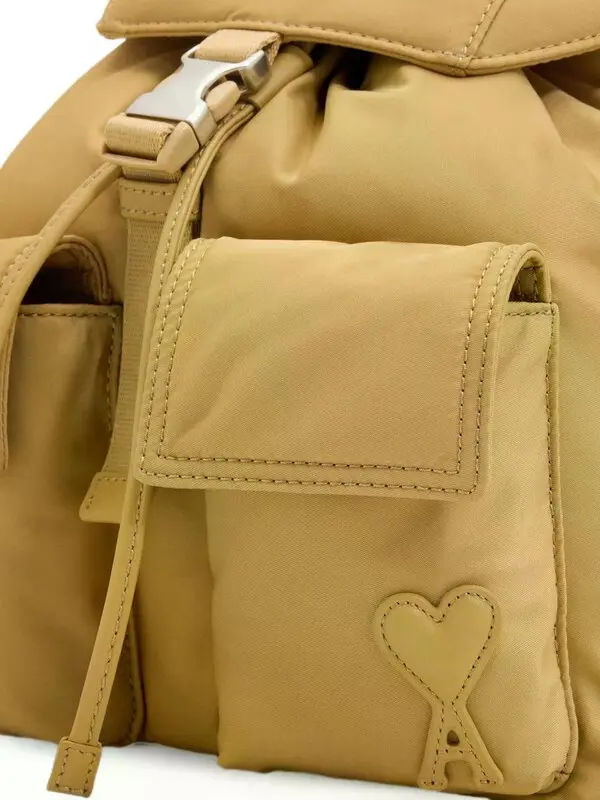 AMI Paris Small Nylon Marcel Flap Backpack