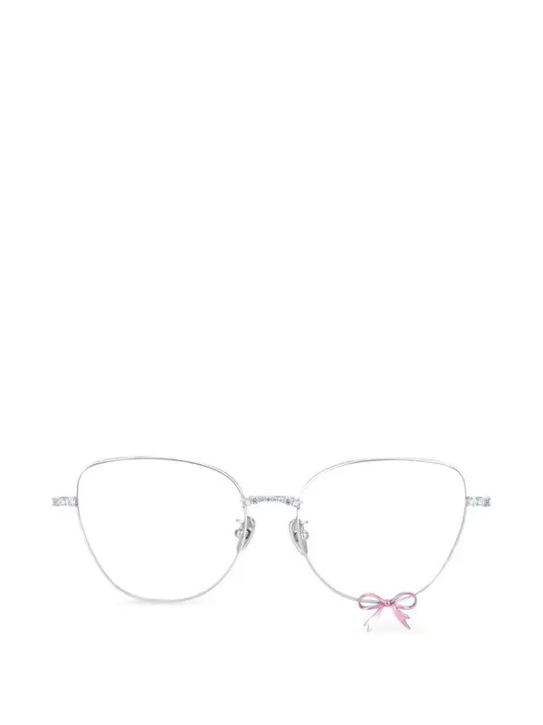 YVMIN Paradise Crystal-embellished Bowknot Eyeglasses - Silver