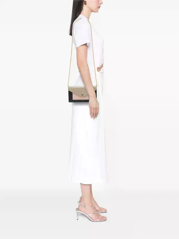 Celine 2017 Tricolor Leather Pocket Envelope Wallet On Chain Crossbody Bag