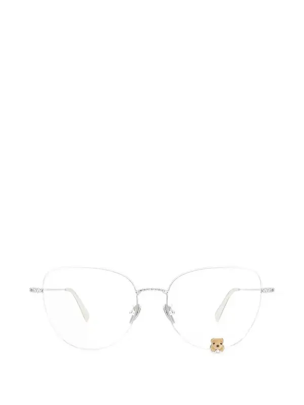 YVMIN Flocked Bear Geometric-frame Glasses - Silver
