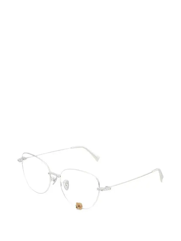 YVMIN Flocked Bear Geometric-frame Glasses