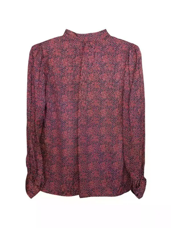 Saint Laurent 1970s Printed Silk Pussy-bow Blouse