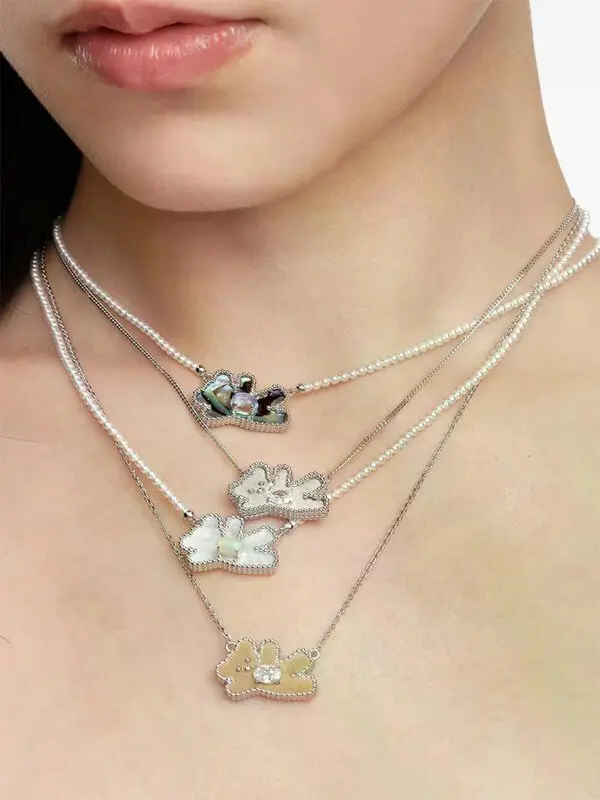 YVMIN Paradise Crystal-embellished Bear Necklace