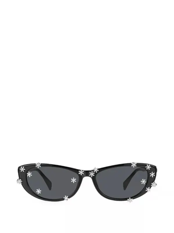 YVMIN Flower-embellished Cat-eye Sunglasses - Black
