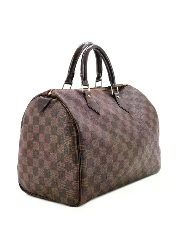 LOUIS VUITTON Speedy Handbag Damier 30 Satchel - Brown
