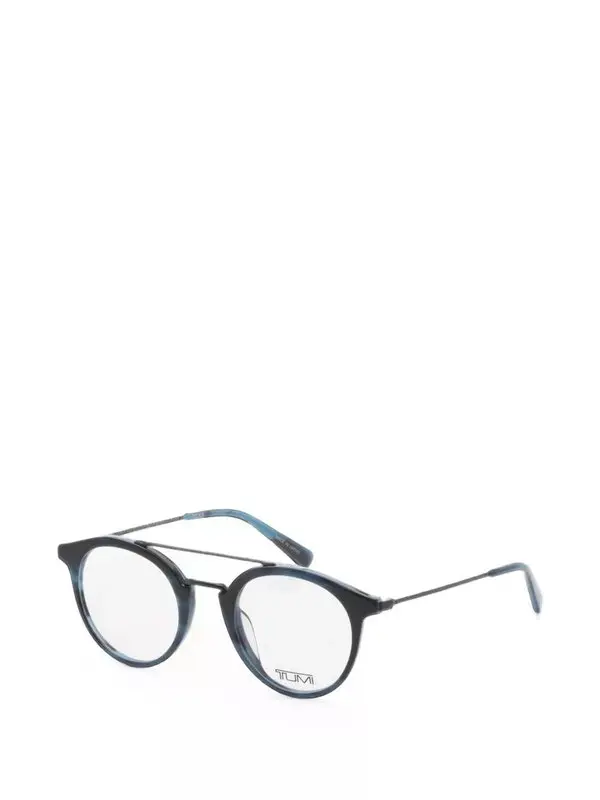 Tumi Double-bridge Round-frame Glasses