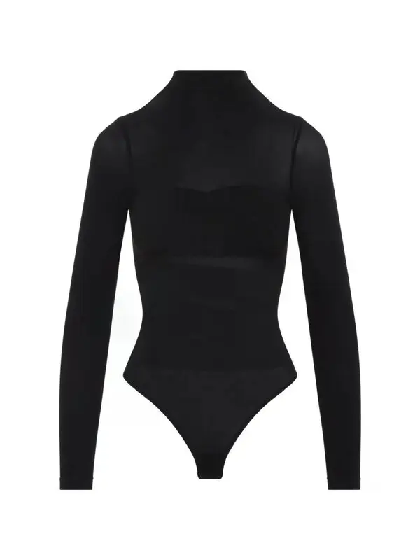 Wolford Infinite Wrap String Sheer-panelled Bodysuit - Black