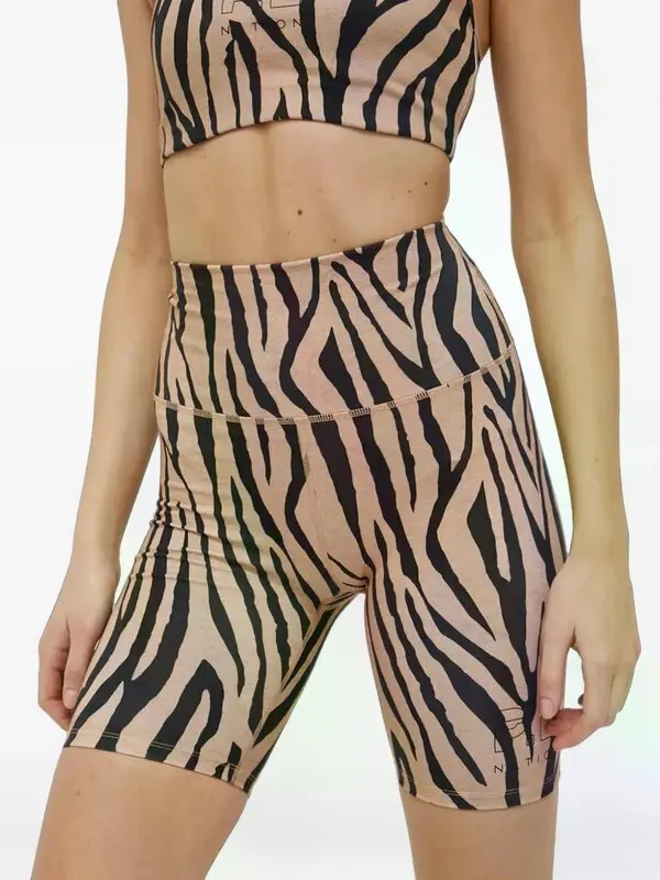P.E Nation Zebra-print Compression Shorts - Neutrals
