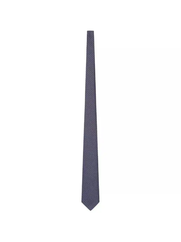 Kiton Silk Geometric Print Neck Tie - Blue