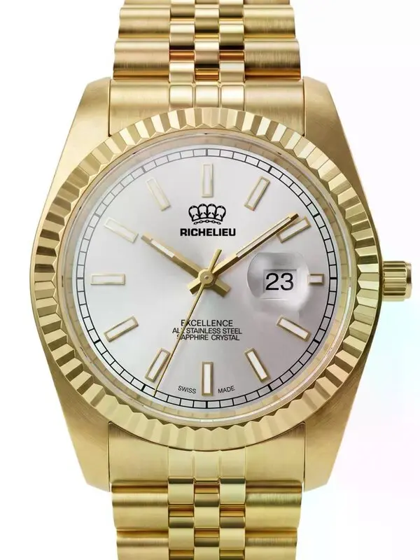RICHELIEU SWISS Excellence 38mm Automatic Watch With Link Bracelet - Silver