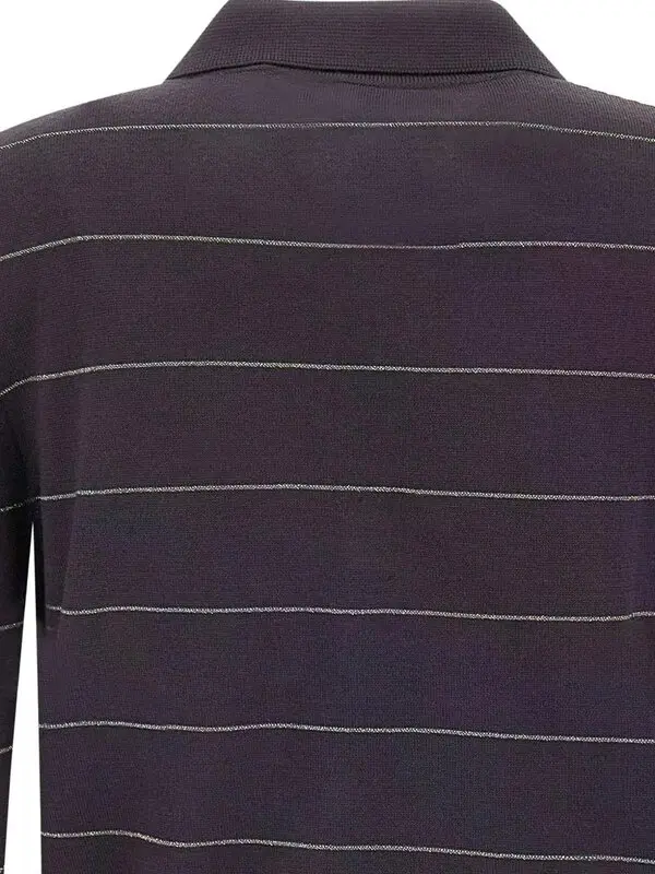 Eleventy Striped Wool Polo Shirt