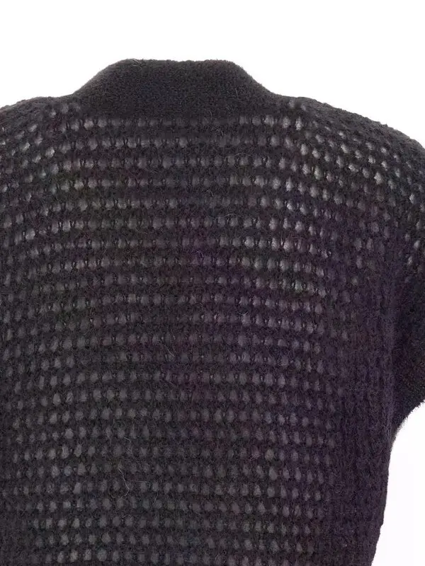Eleventy Sleeveless Openwork-knit Cardigan