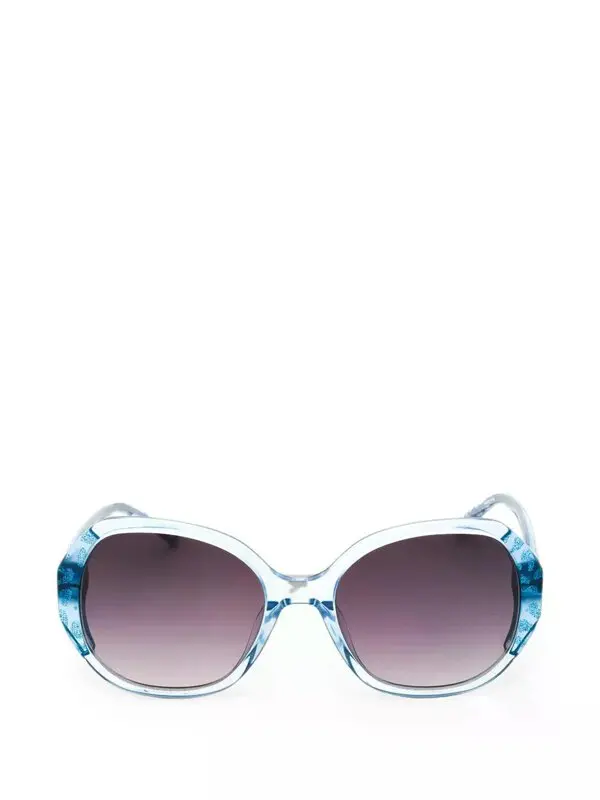 Bebe Oval Frame Sunglasses With Print - Blue