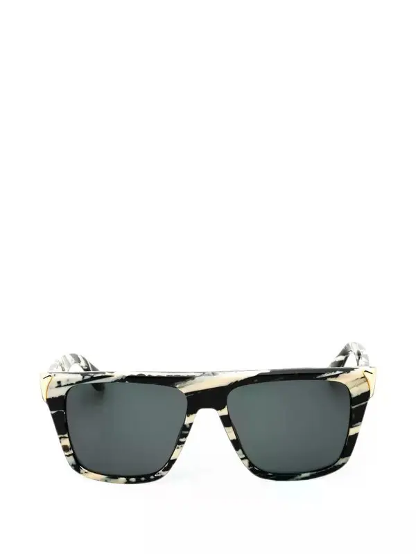Roberto Cavalli Leopard Print Rectangle Frame Sunglasses - Black