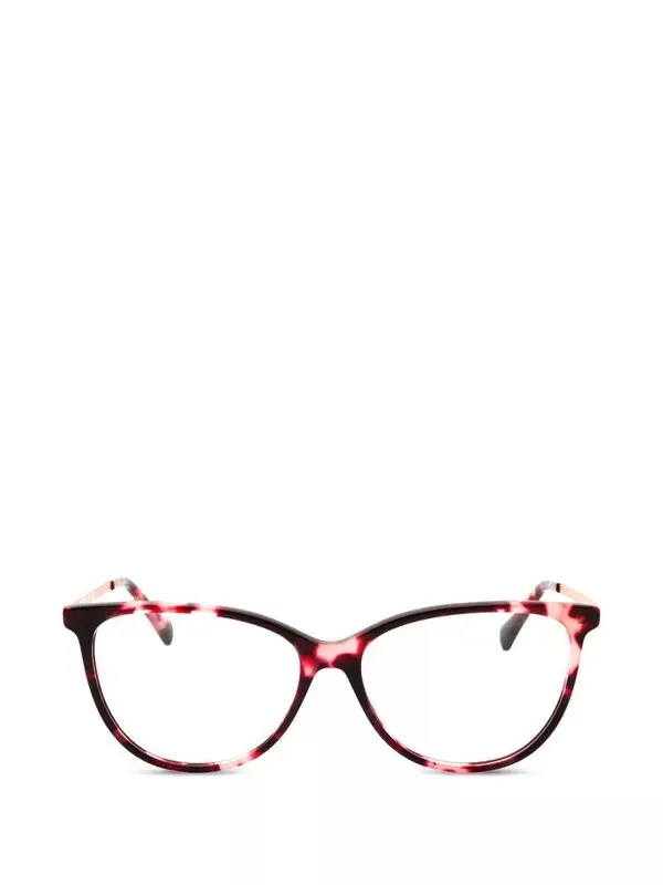 KENNETH COLE Tortoiseshell-effect Oval-frame Eyeglasses - Red