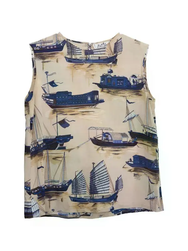 Hermès 1990s Jonques & Sampas Sleeveless Top