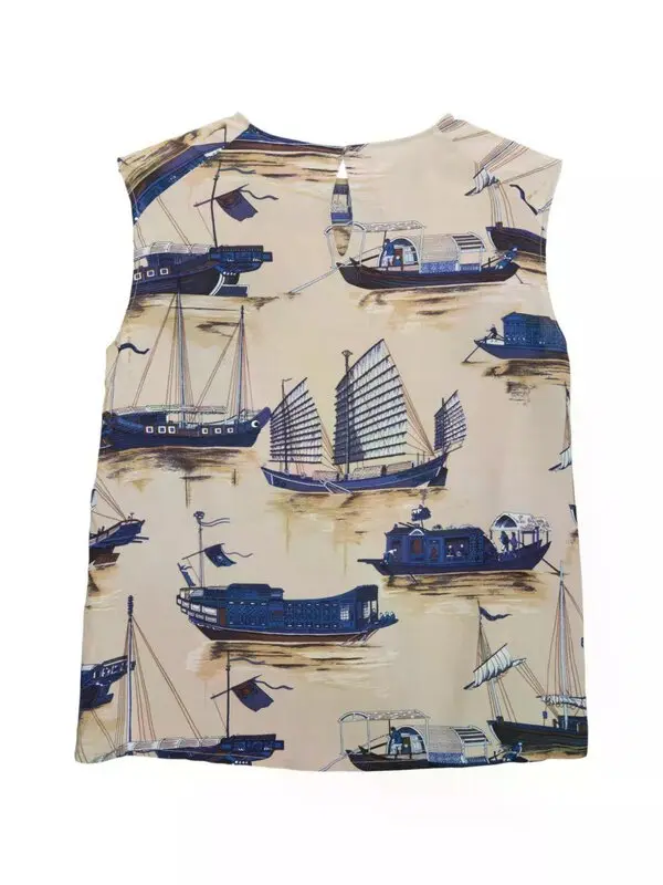 Hermès 1990s Jonques & Sampas Sleeveless Top
