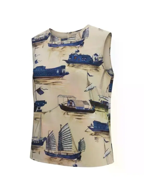 Hermès 1990s Jonques & Sampas Sleeveless Top