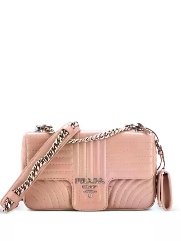 Prada Quilted Leather Chain Flap Shoulder Bag - Neutrals