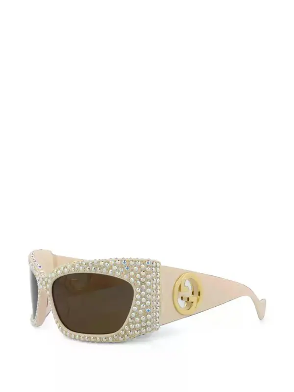 Gucci Crystal-embellished Sunglasses - Neutrals
