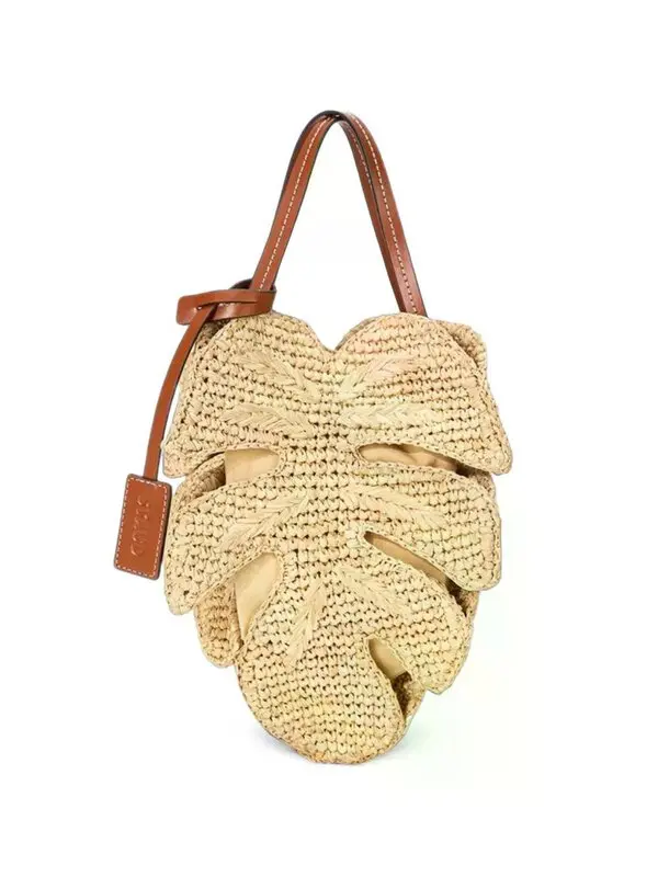 Staud Palm Leaf-shaped Raffia Tote - Neutrals