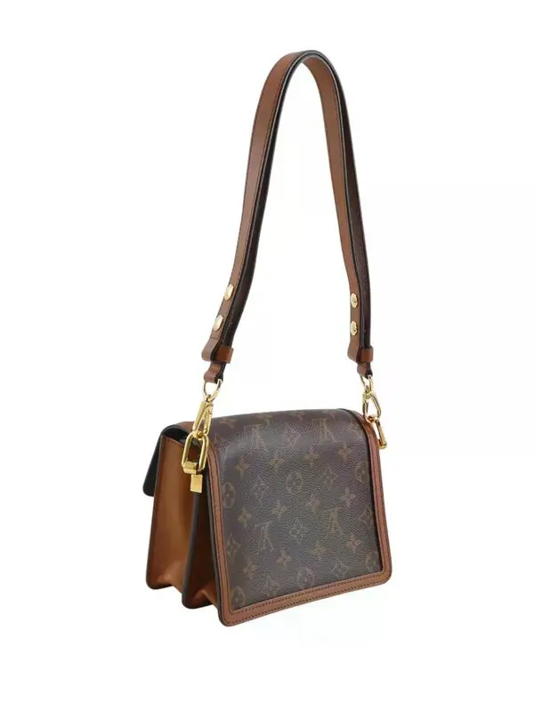 LOUIS VUITTON Monogram Reverse Mini Dauphine Satchel - Brown