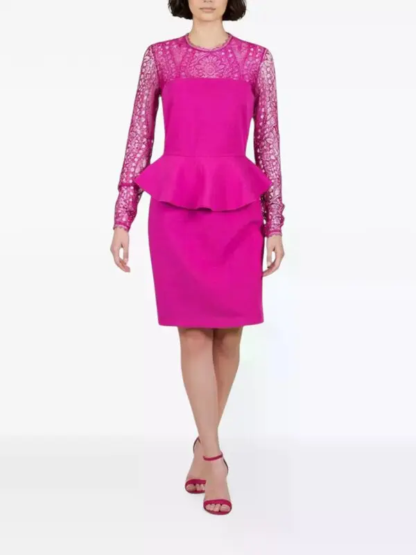 Emilio Pucci Lace Peplum Midi Dress