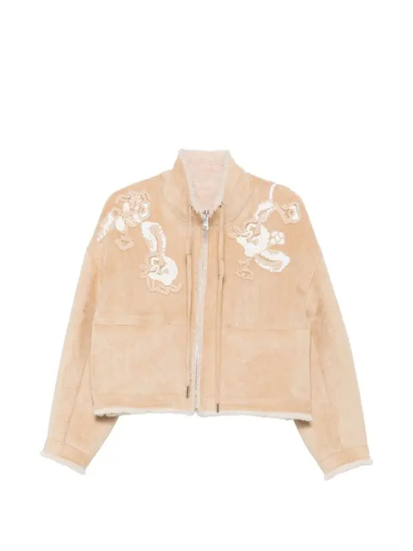 Ermanno Scervino Embroidered Blouson Jacket - Beige