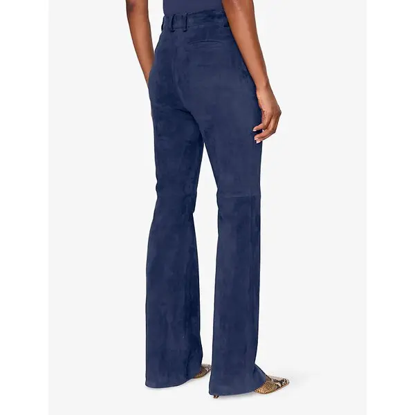 JOSEPH Tafira Flared Suede Trousers