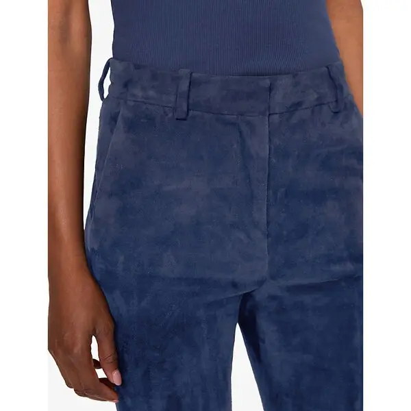 JOSEPH Tafira Flared Suede Trousers