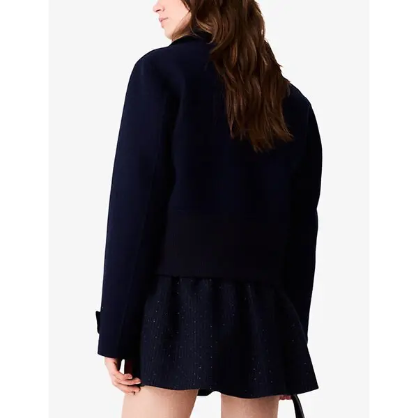 Maje Button-embellished Double-faced Wool-blend Jacket