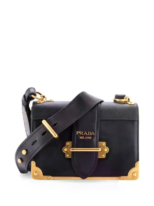 Prada Cahier Leather And Saffiano Leather Small Crossbody Bag