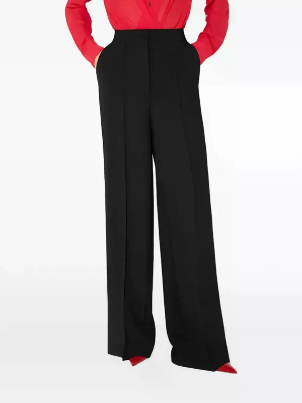 Elisabetta Franchi Lightweight Crêpe Palazzo Trousers - Black