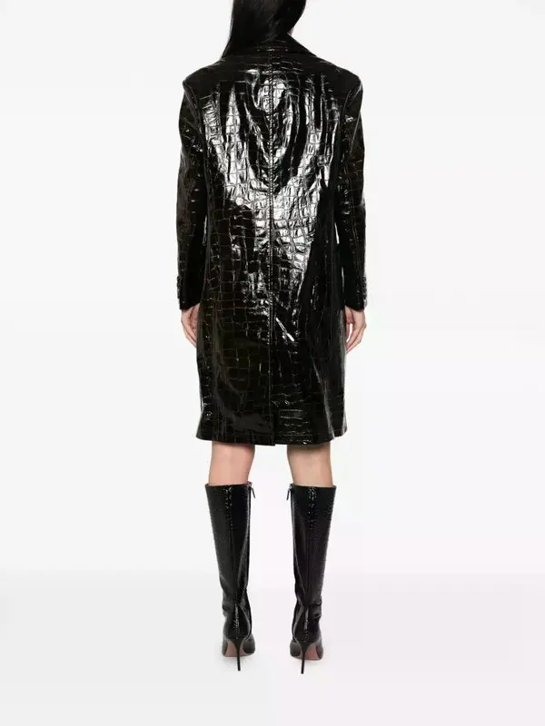 Junya Watanabe Croc-effect Double-breasted Coat