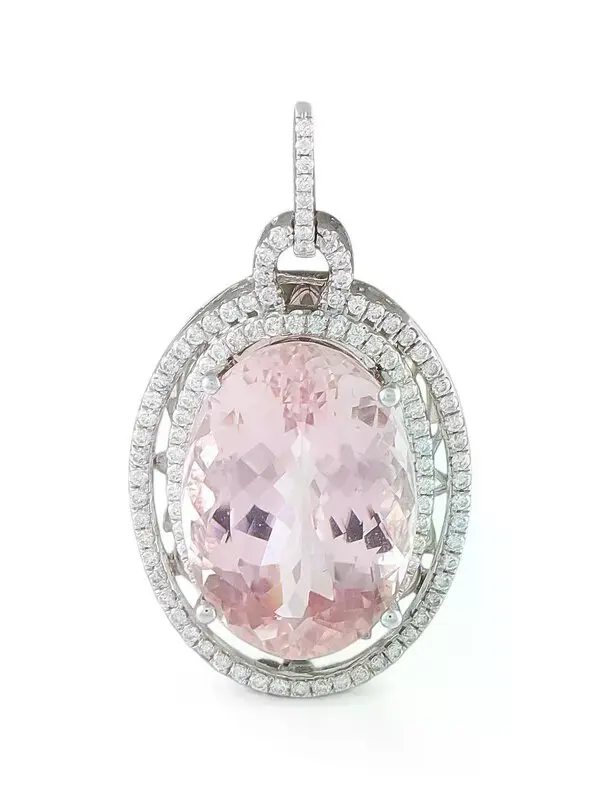 LB EXCLUSIVE 18kt White Gold Kunzite And Diamond Pendant - Silver