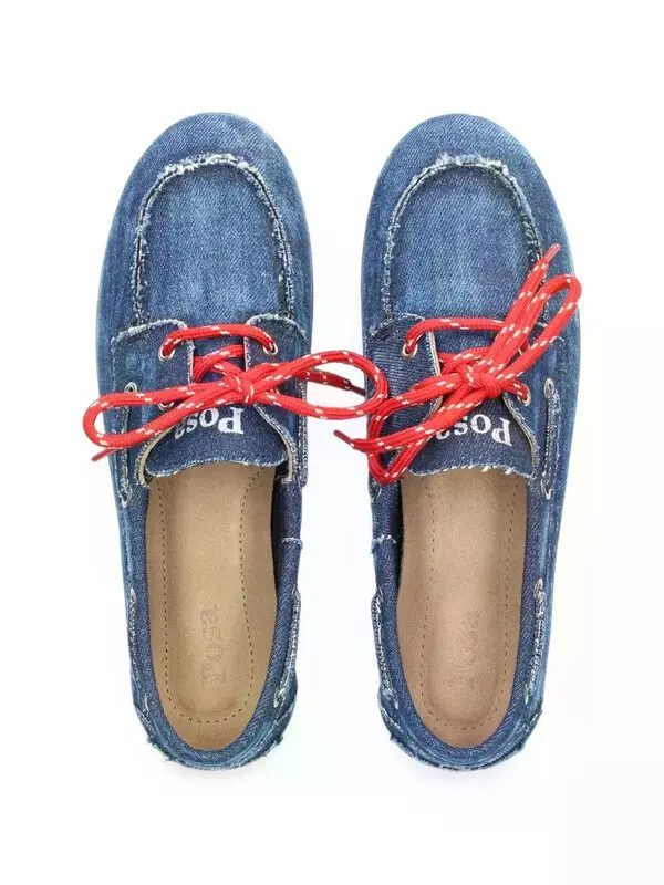 POSA Faded-effect Frayed-edge Loafers