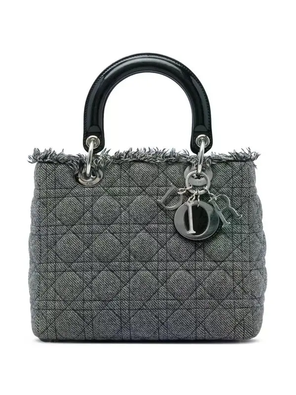 Dior 2011 Medium Tweed Cannage Lady Satchel