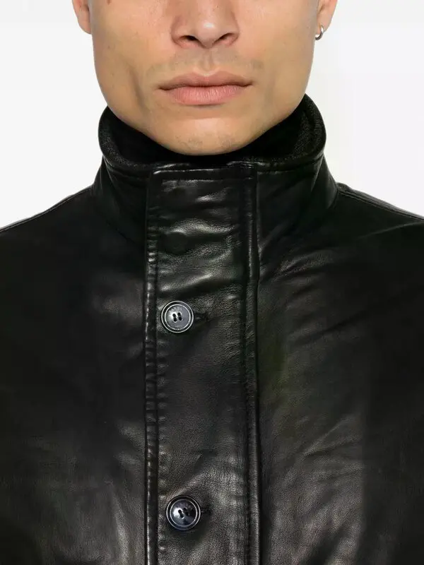 BARBA NAPOLI High-neck Leather Jacket