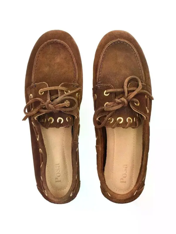 POSA Lace-up Suede Loafers