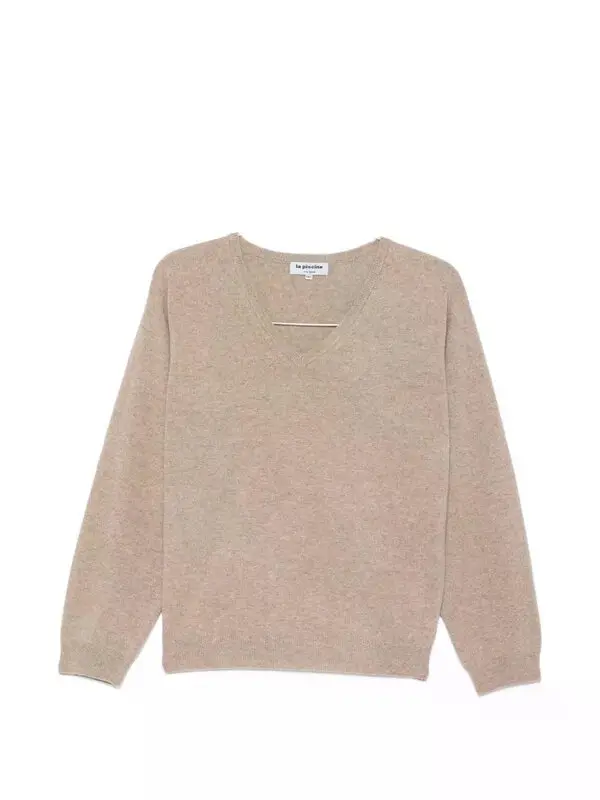 LA PISCINE V-neck Fine Knit Sweater