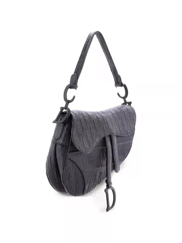 Dior Saddle Handbag Oblique Embossed Calfskin Medium Shoulder Bag