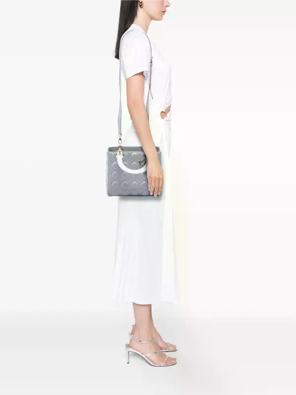 Dior Lambskin Cannage Lady Satchel - Grey