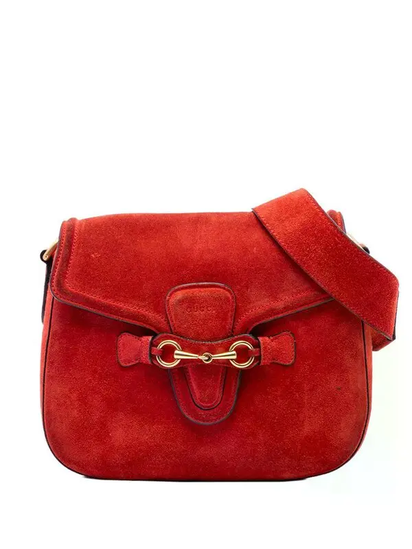 Gucci 2016-2026 Medium Suede Lady Web Crossbody Bag