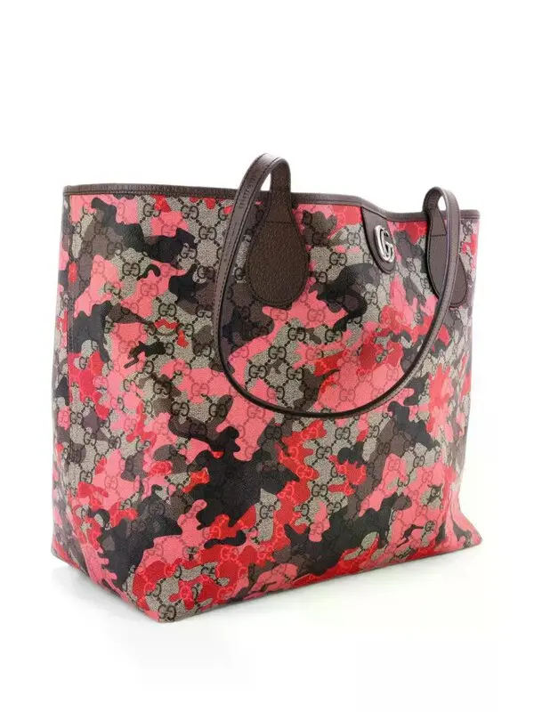 Gucci Gg Open Gg Camouflage Coated Canvas Large Tote Bag