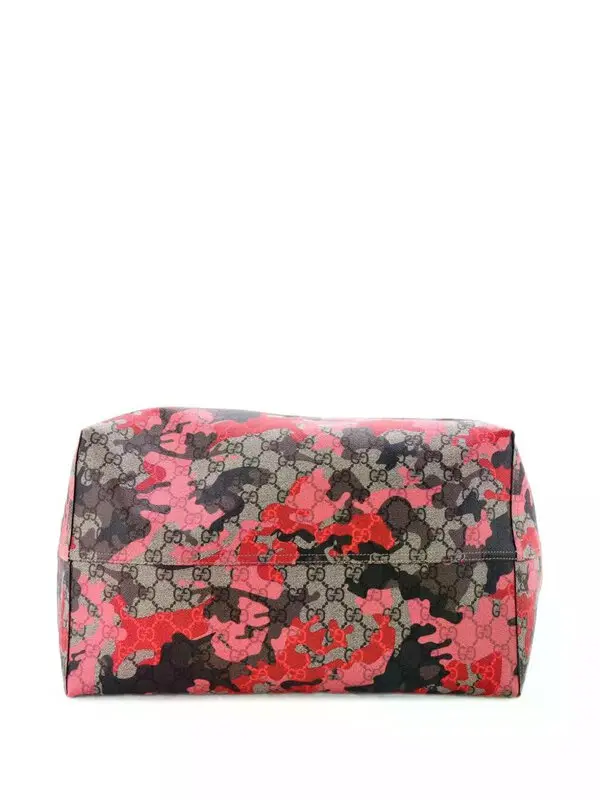 Gucci Gg Open Gg Camouflage Coated Canvas Large Tote Bag