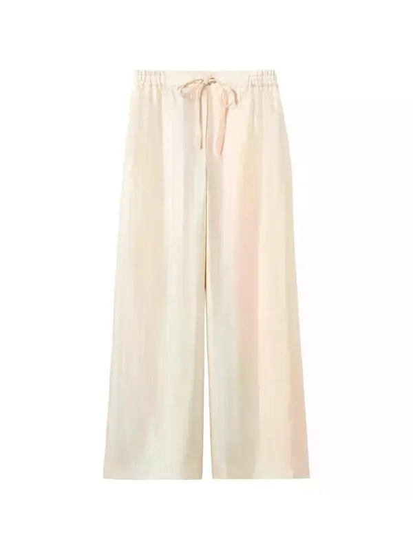 Claudie Pierlot Striped Drawstring Palazzo Pants - Neutrals