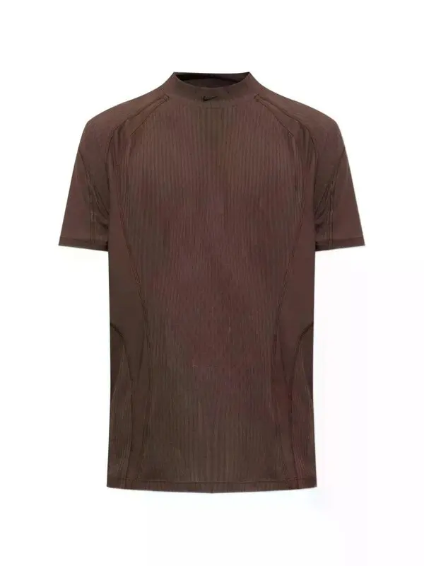 Nike Tech Logo-embroidered Panelled High Neck T-shirt