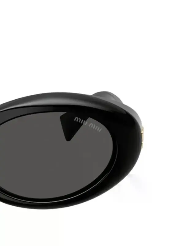 Miu Miu Oval Frame Sunglasses - Black